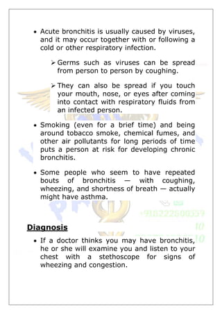 Bronchitis | PDF | Smoking Cessation | Wellness