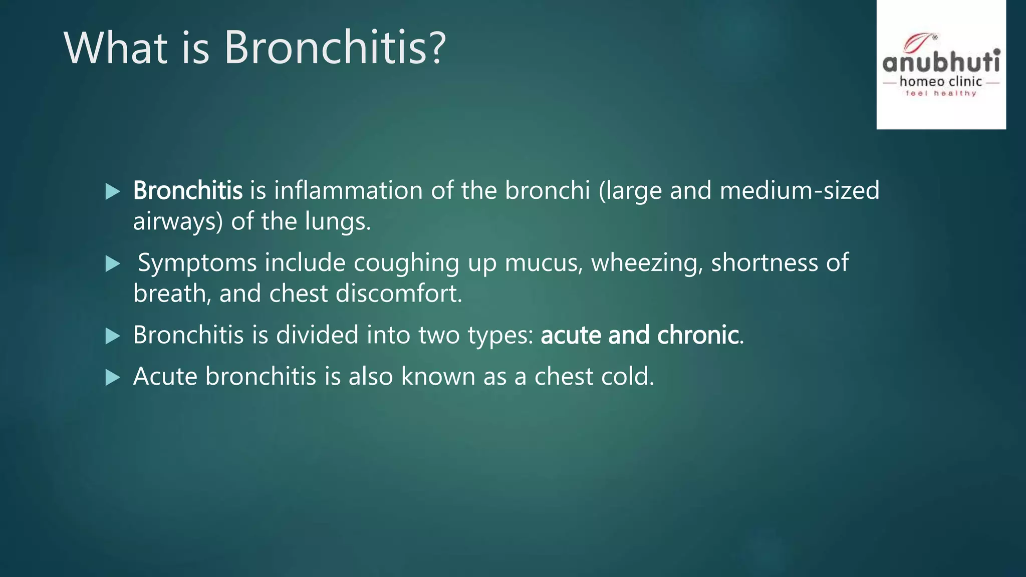 Acute and Chronic Bronchitis and Homeopathy treatment | PPTX