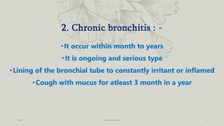 bronchitis, definition , etiology, clinics manifestations ...