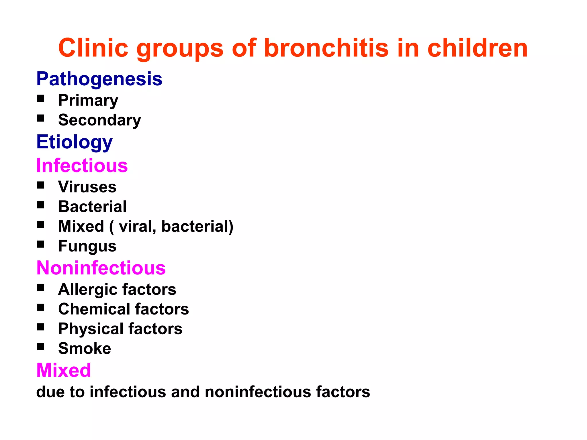 Bronchitis lecture in children | PPT