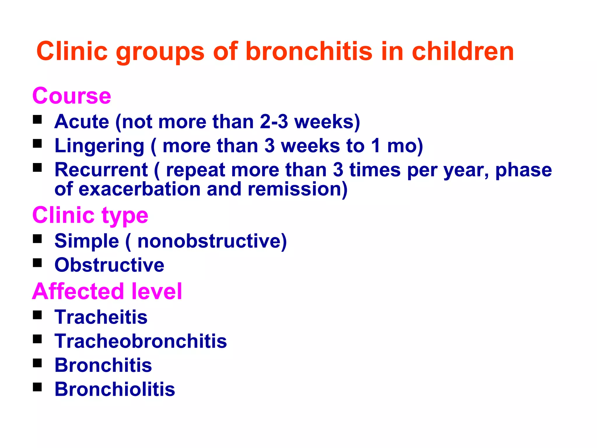 Bronchitis lecture in children | PPT