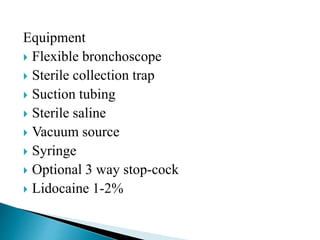 Bronchoalveolar lavage | PPTX