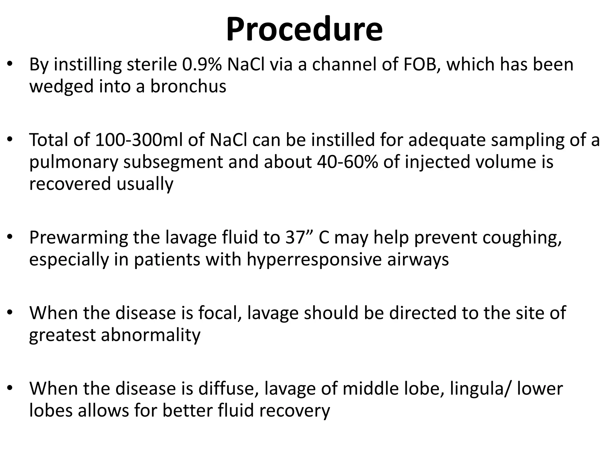 Bronchoalveolar lavage | PPTX