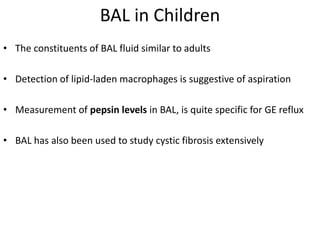 Bronchoalveolar lavage | PPTX