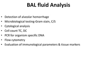 Bronchoalveolar lavage | PPTX