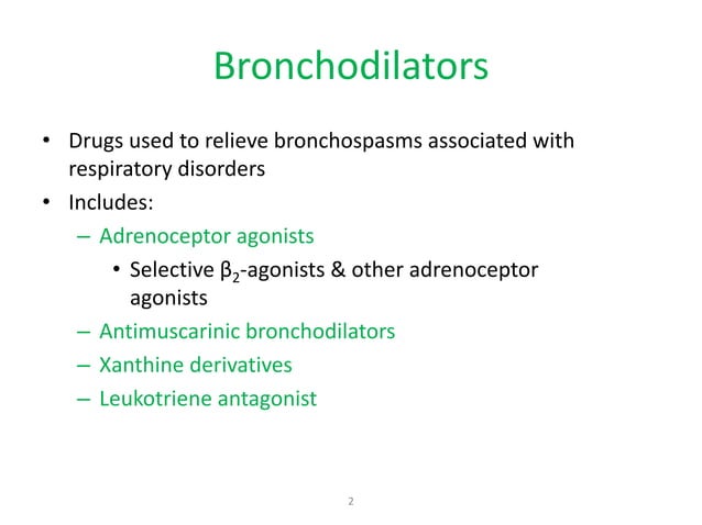 Bronchodilators | PPTX | Lung and Respiratory Health | Diseases and ...