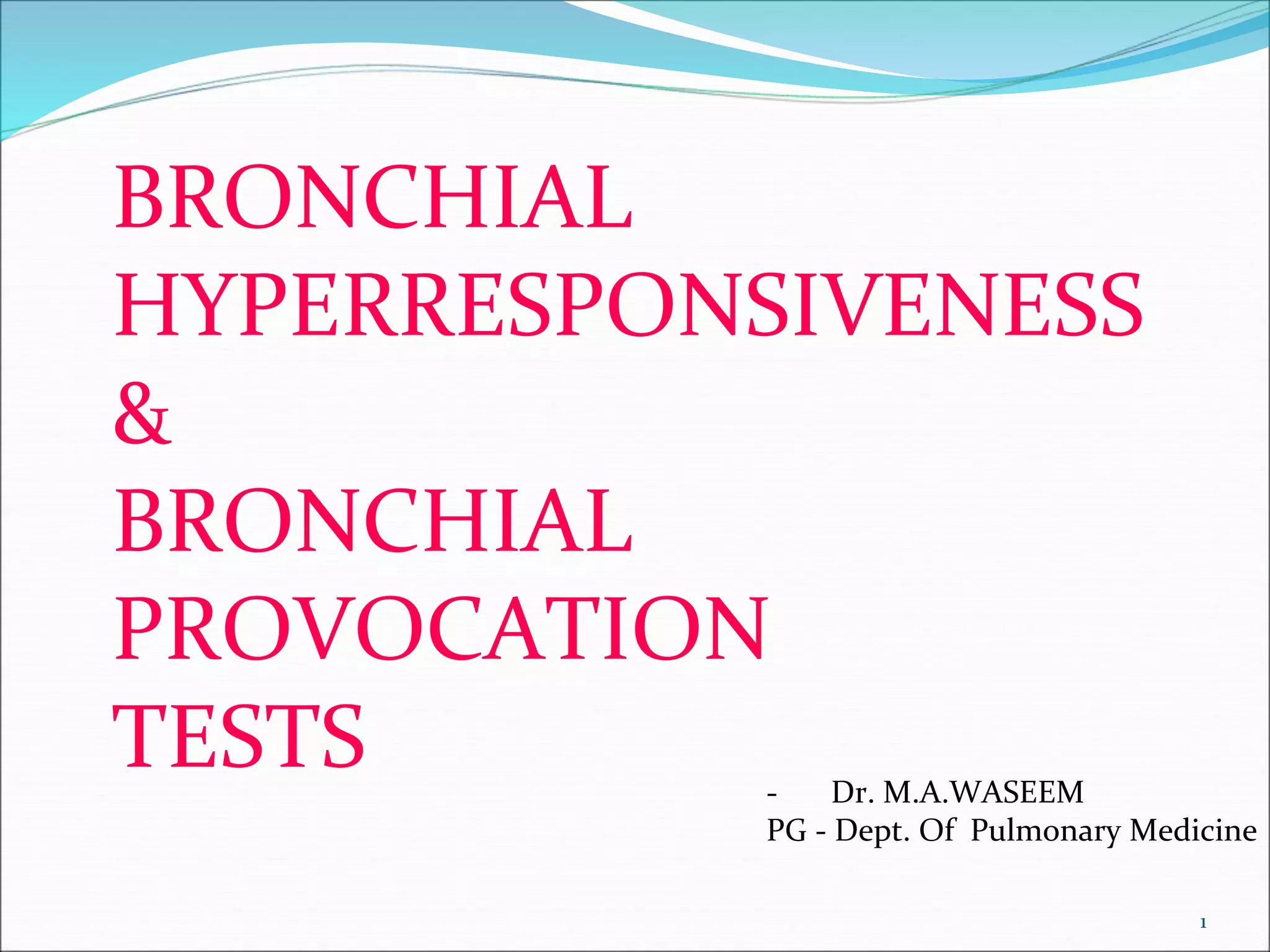 Broncho Provocation Testing Ppt Pptx Lung And Respiratory Health Diseases And Conditions