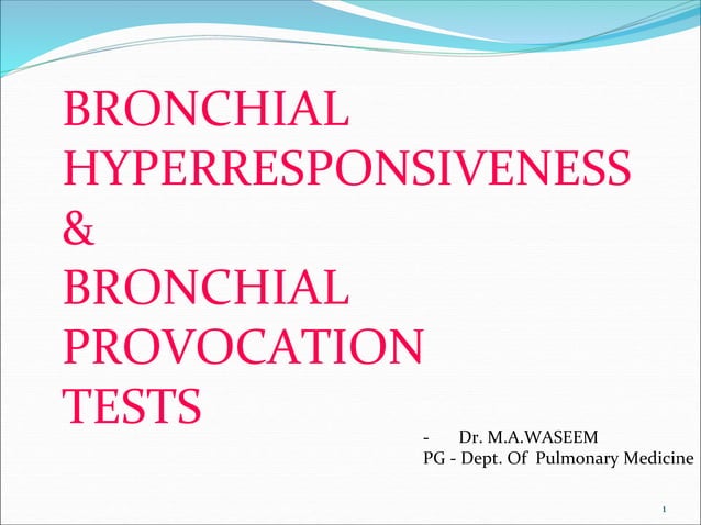 Broncho provocation testing ppt | PPTX | Lung and Respiratory Health ...