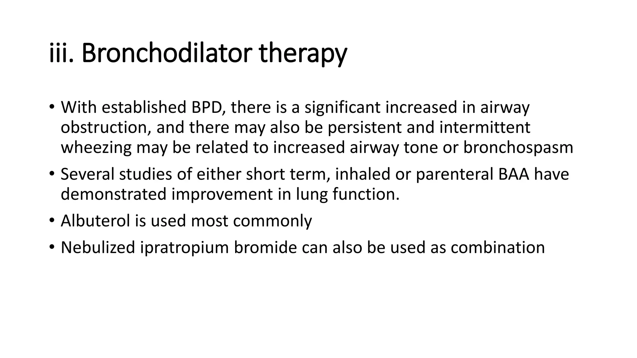 Bronchopulmonary dysplasia | PPTX