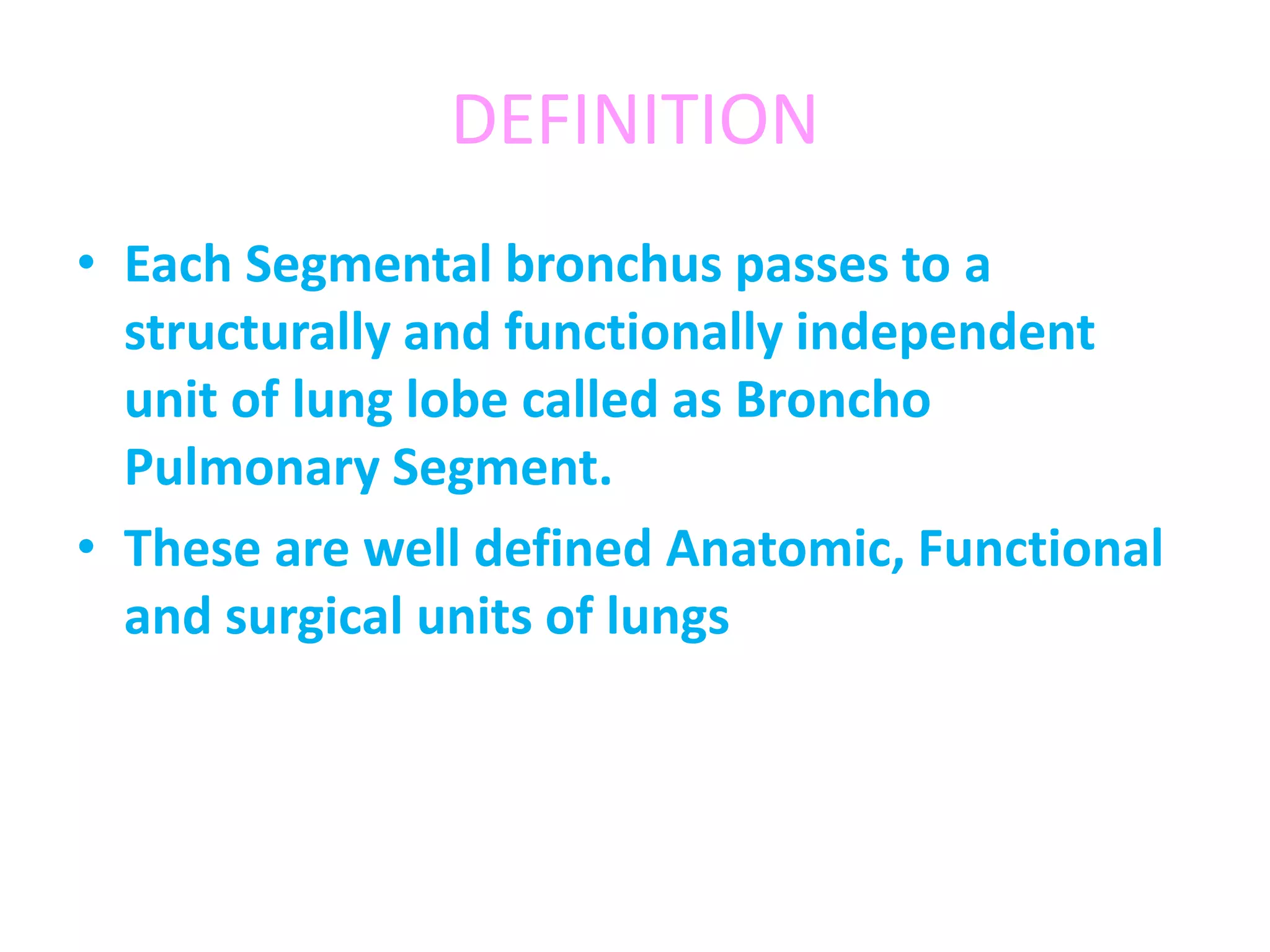BRONCHOPULMONARY SEGMENTS OF THE LUNG | PPTX