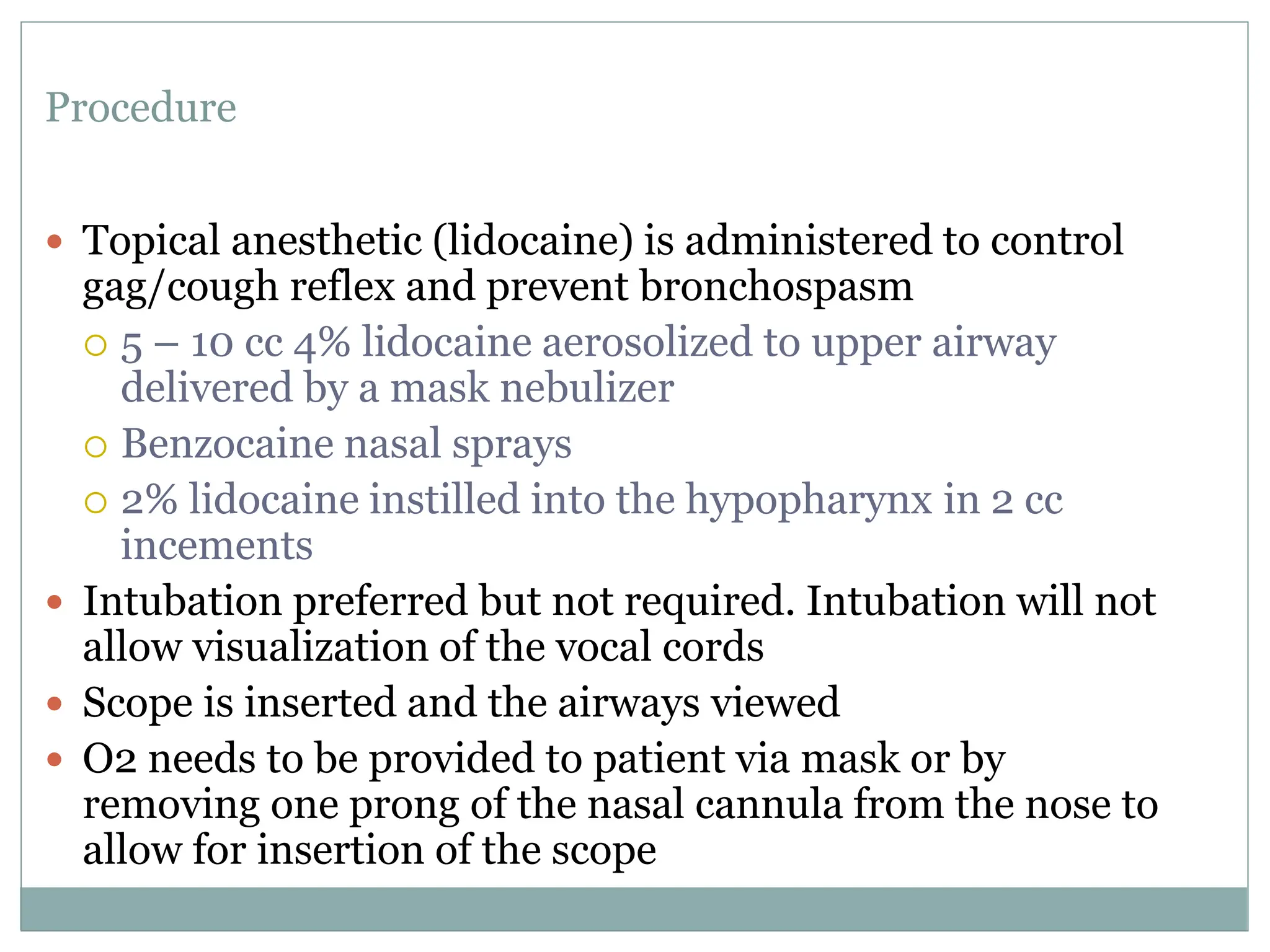fiberoptic bronchoscopy - airway securing FOI | PPTX