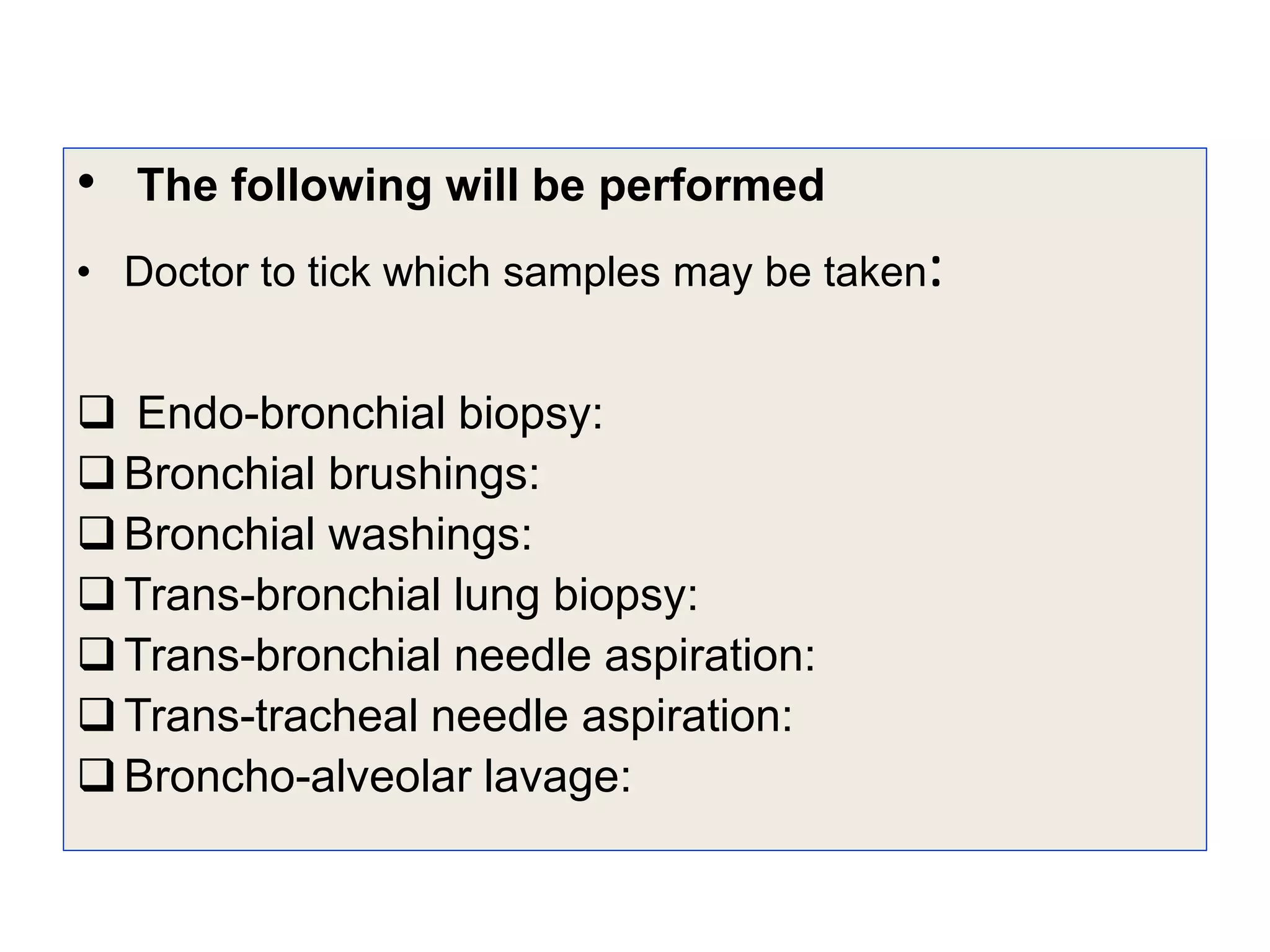 Bronchoscopy indication preparation consent | PPTX