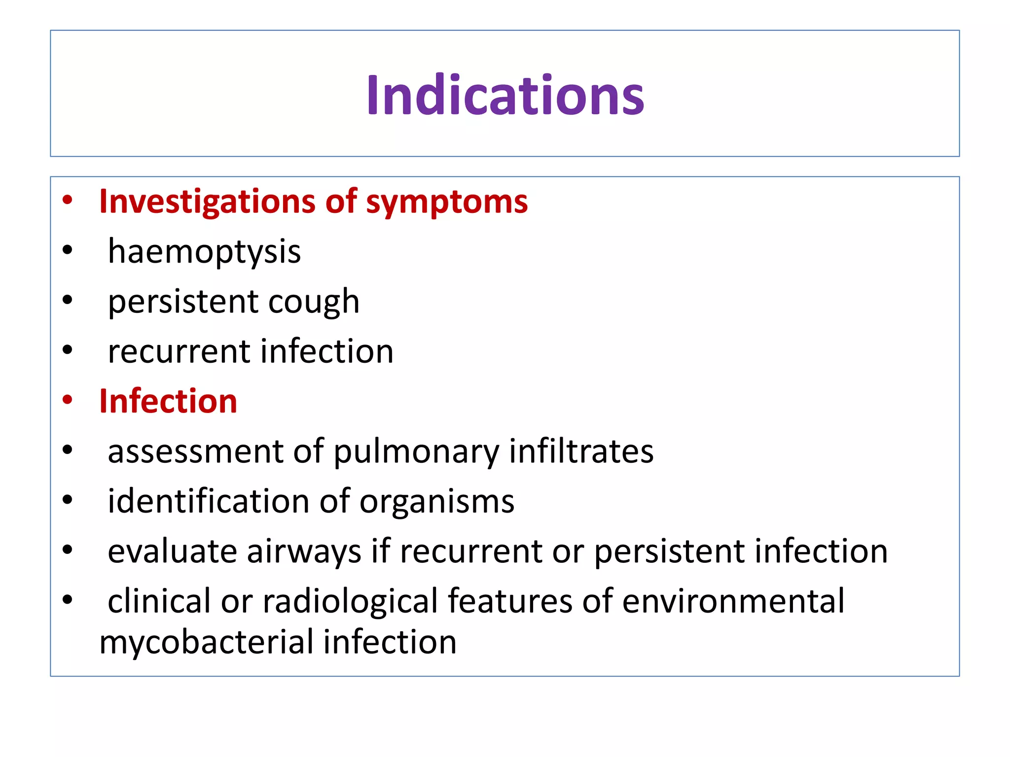 Bronchoscopy indication preparation consent | PPTX