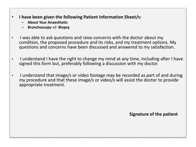 Bronchoscopy indication preparation consent | PPTX