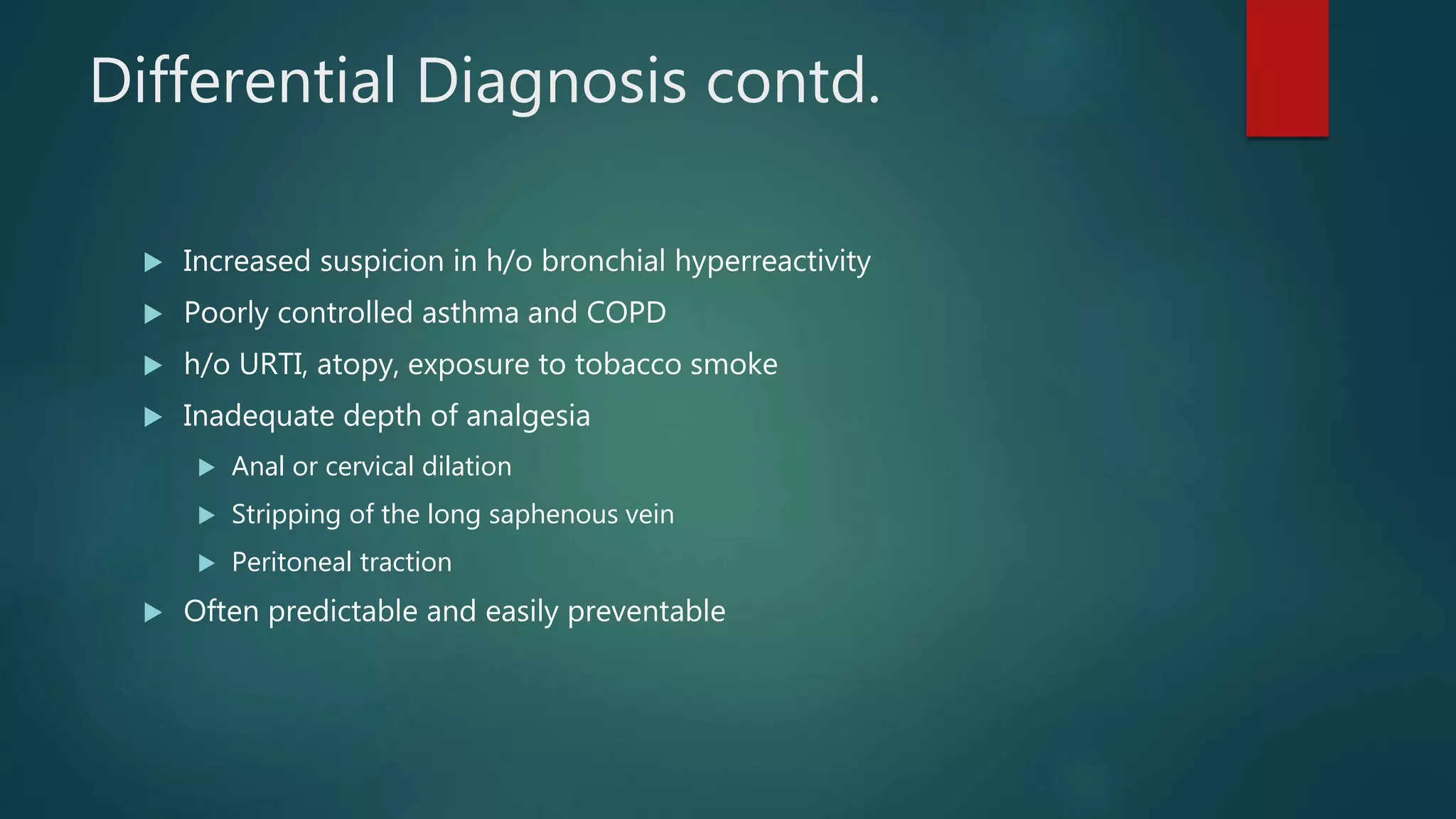 Management of Bronchospasm during General Anaesthesia | PPTX