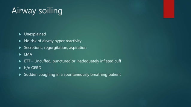 Management of Bronchospasm during General Anaesthesia | PPTX | Lung and ...