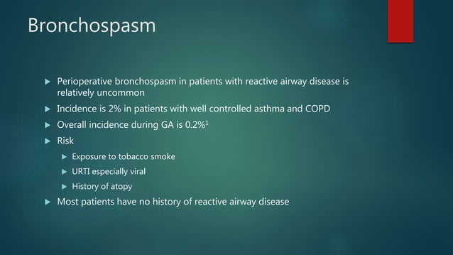 Management of Bronchospasm during General Anaesthesia | PPTX | Lung and ...