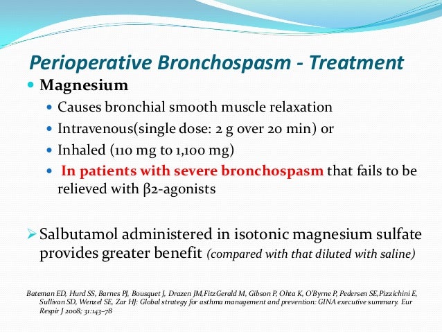Bronchospasm during induction