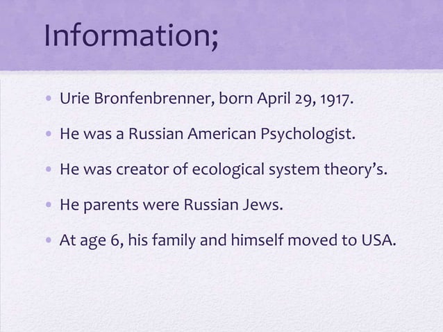 Bronfenbrener | PPT