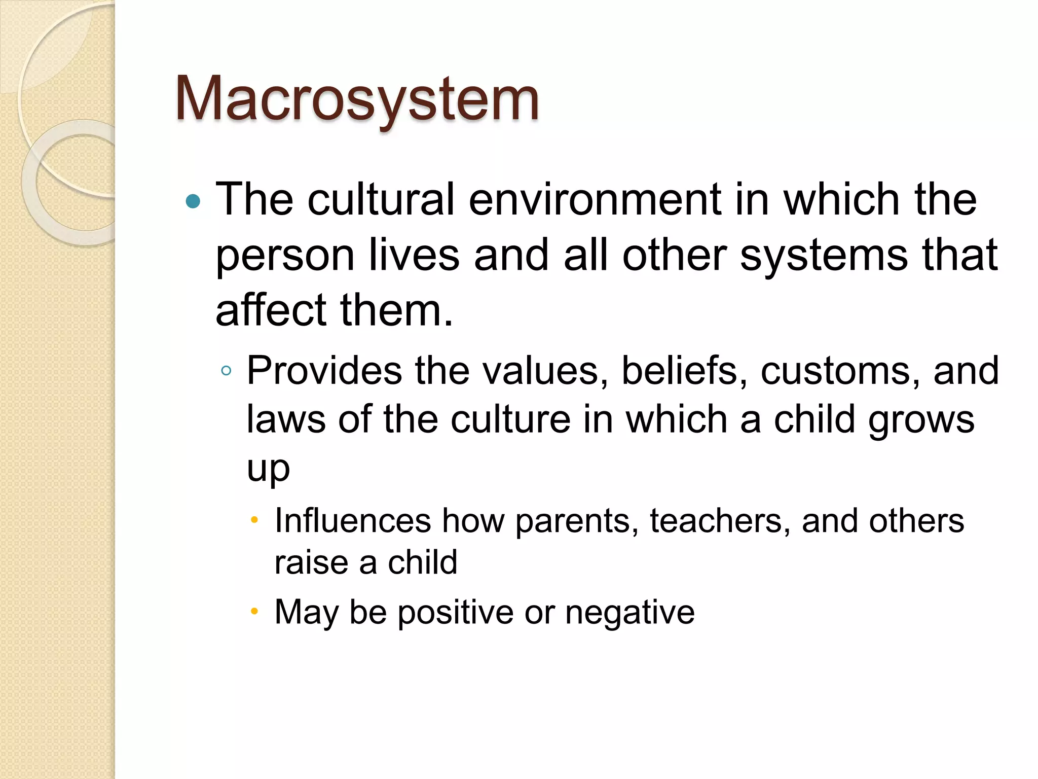 Bronfenbrenner ecological theory | PPTX