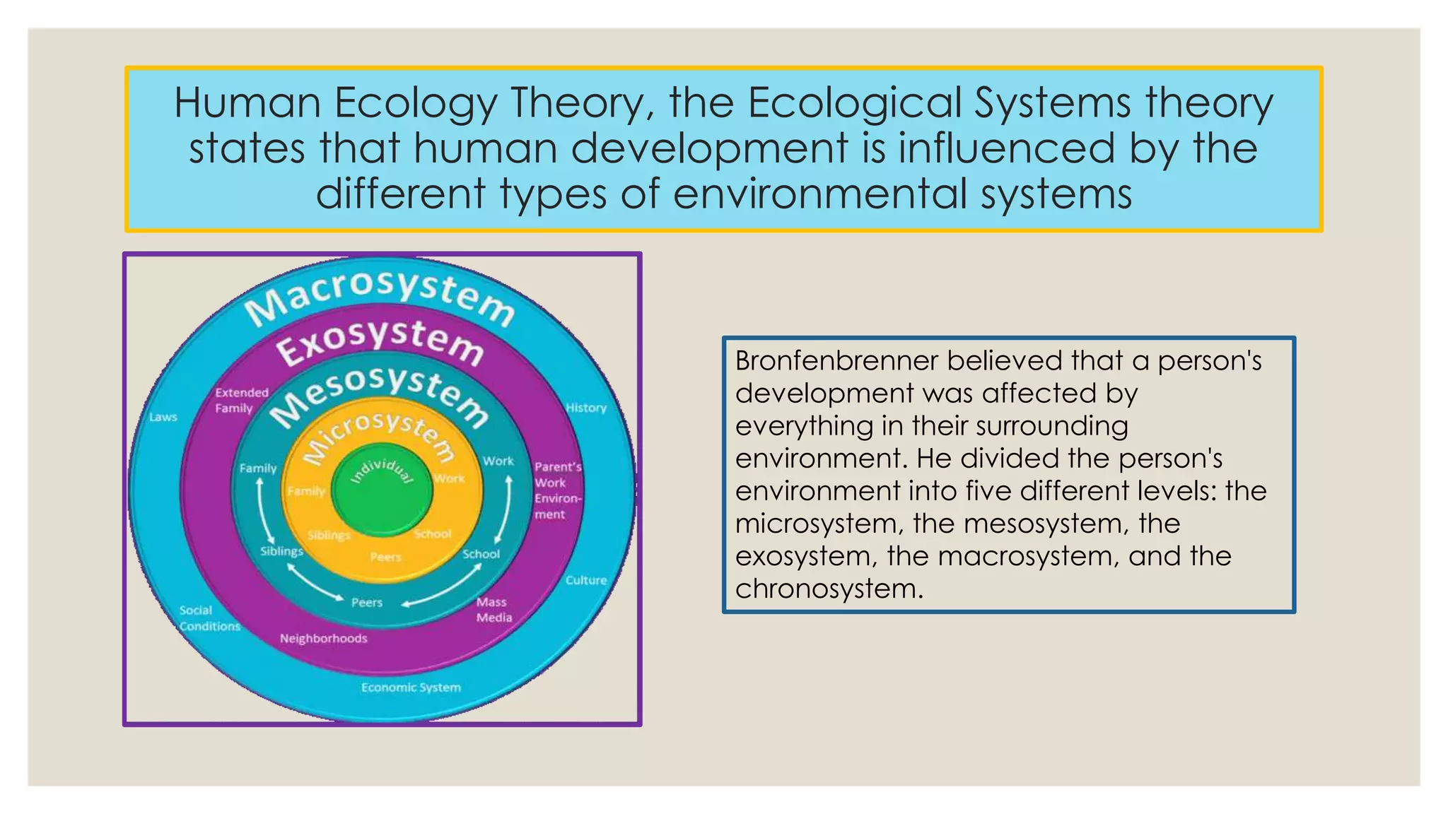Bronfenbrenner’s ecological theory | PPTX