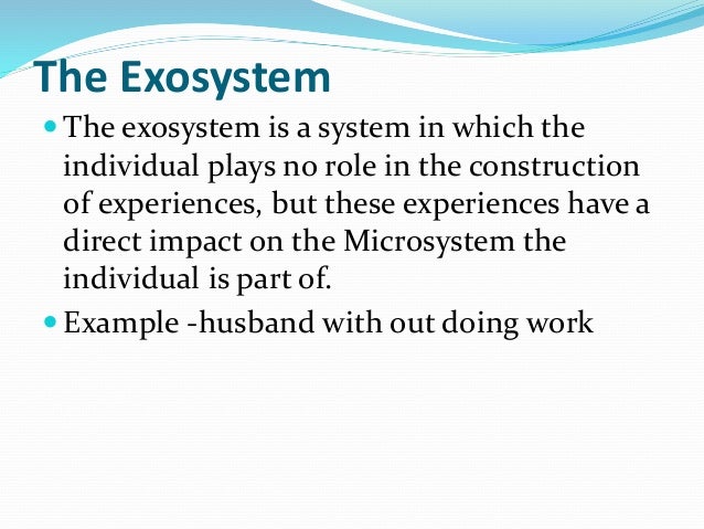 Bronfenbrenner's ecological theory of human development