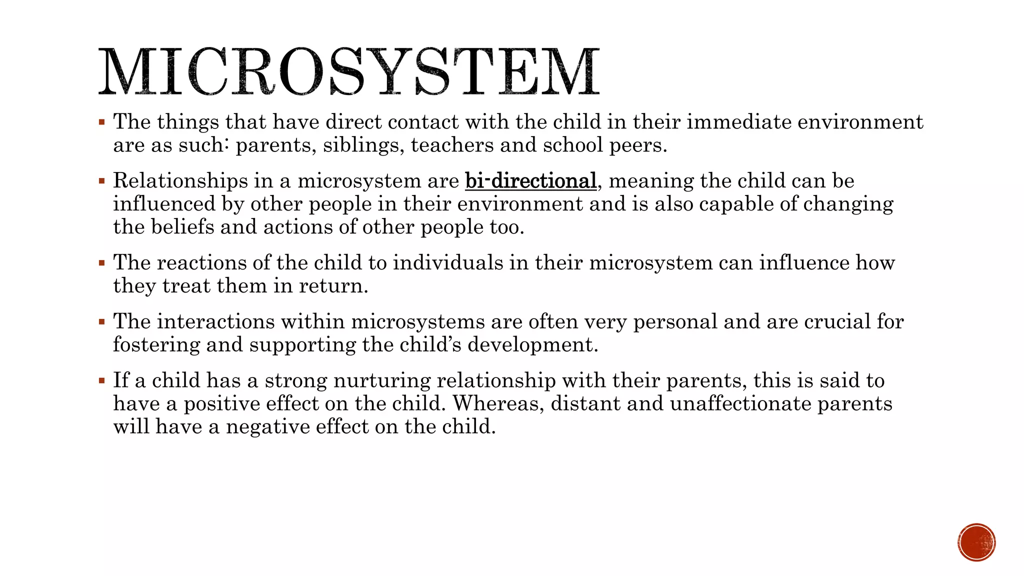 Bronfenbrenner’s ecological theory report | PPTX