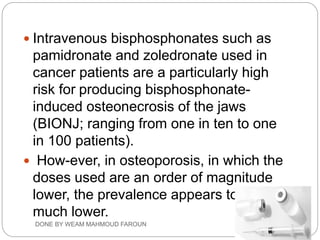 BRONJ bisphosphonates osteonecrosis of jaw | PPTX