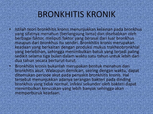 Bronkhitis kronis | PPTX
