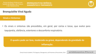 Bronquiolite na Infância: diagnóstico e tratamento | PDF