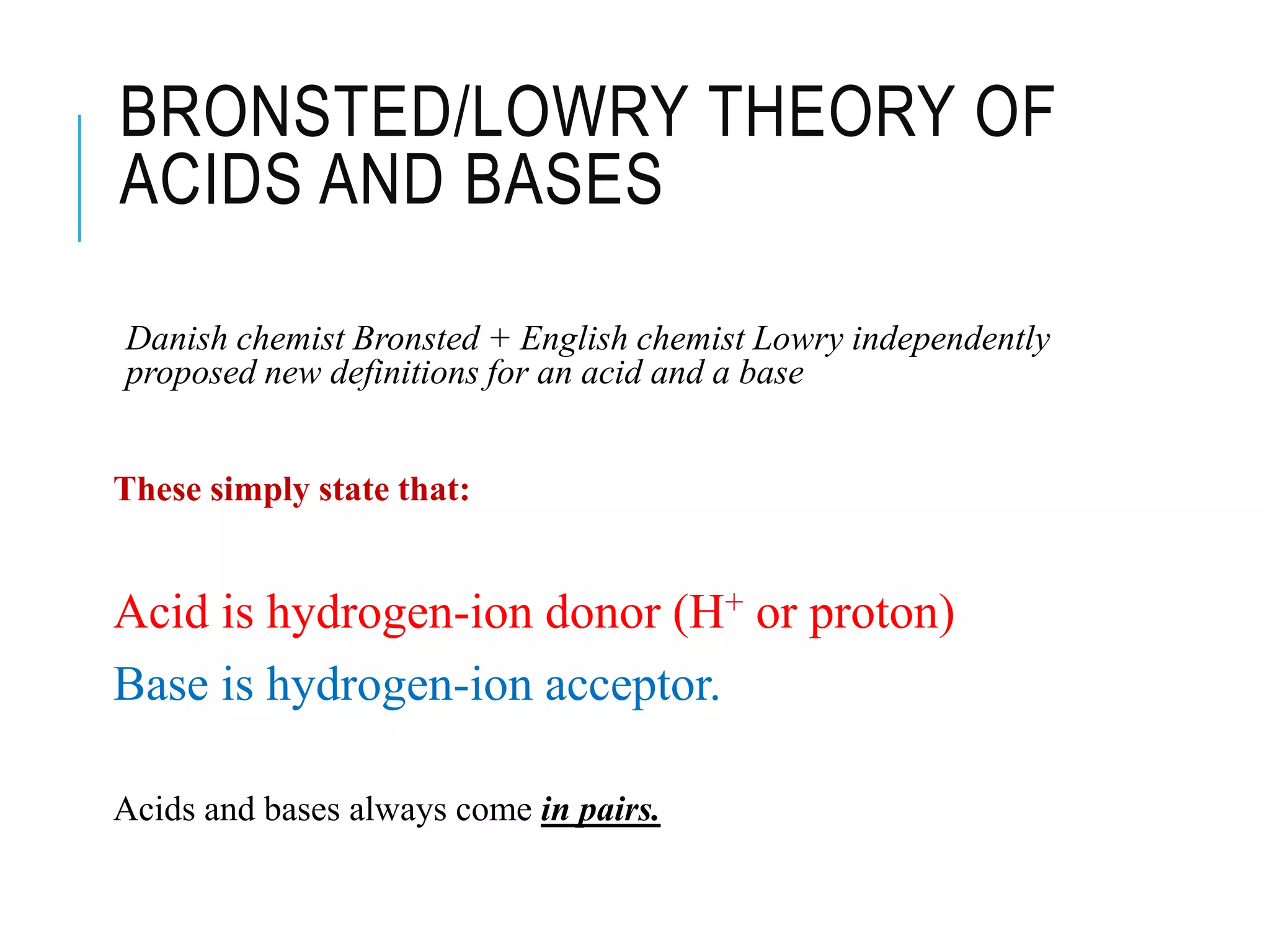Bronsted lowry acid and base | PPT