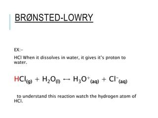 Bronsted lowry acid and base | PPT