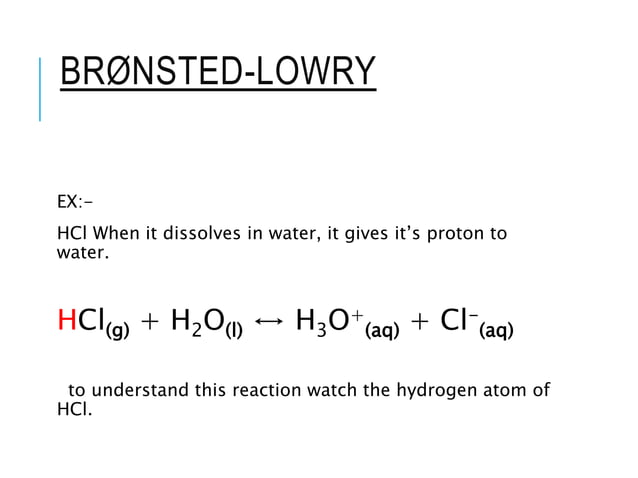 Bronsted lowry acid and base | PPT | Chemistry | Science