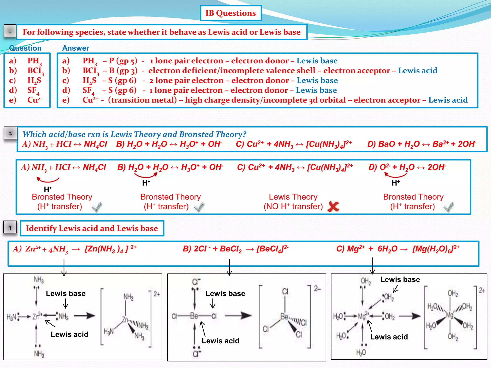 IB Chemistry on Arrhenius, Bronsted Lowry Conjugate acid base pair and ...