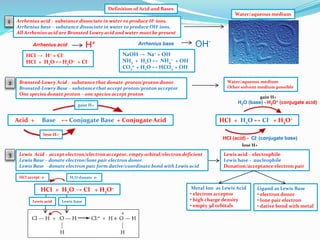 IB Chemistry on Arrhenius, Bronsted Lowry Conjugate acid base pair and ...