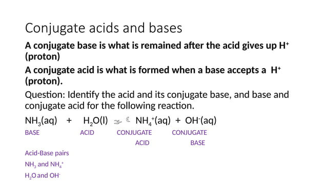 Bronsted Lowry Acids and Bases in chemisty . pptx | PPTX