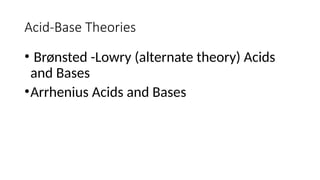 Bronsted Lowry Acids and Bases in chemisty . pptx | PPTX