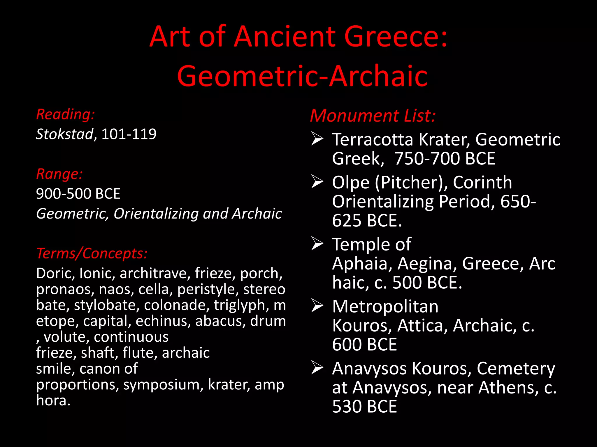 Bronze age and archaic upload | PPTX