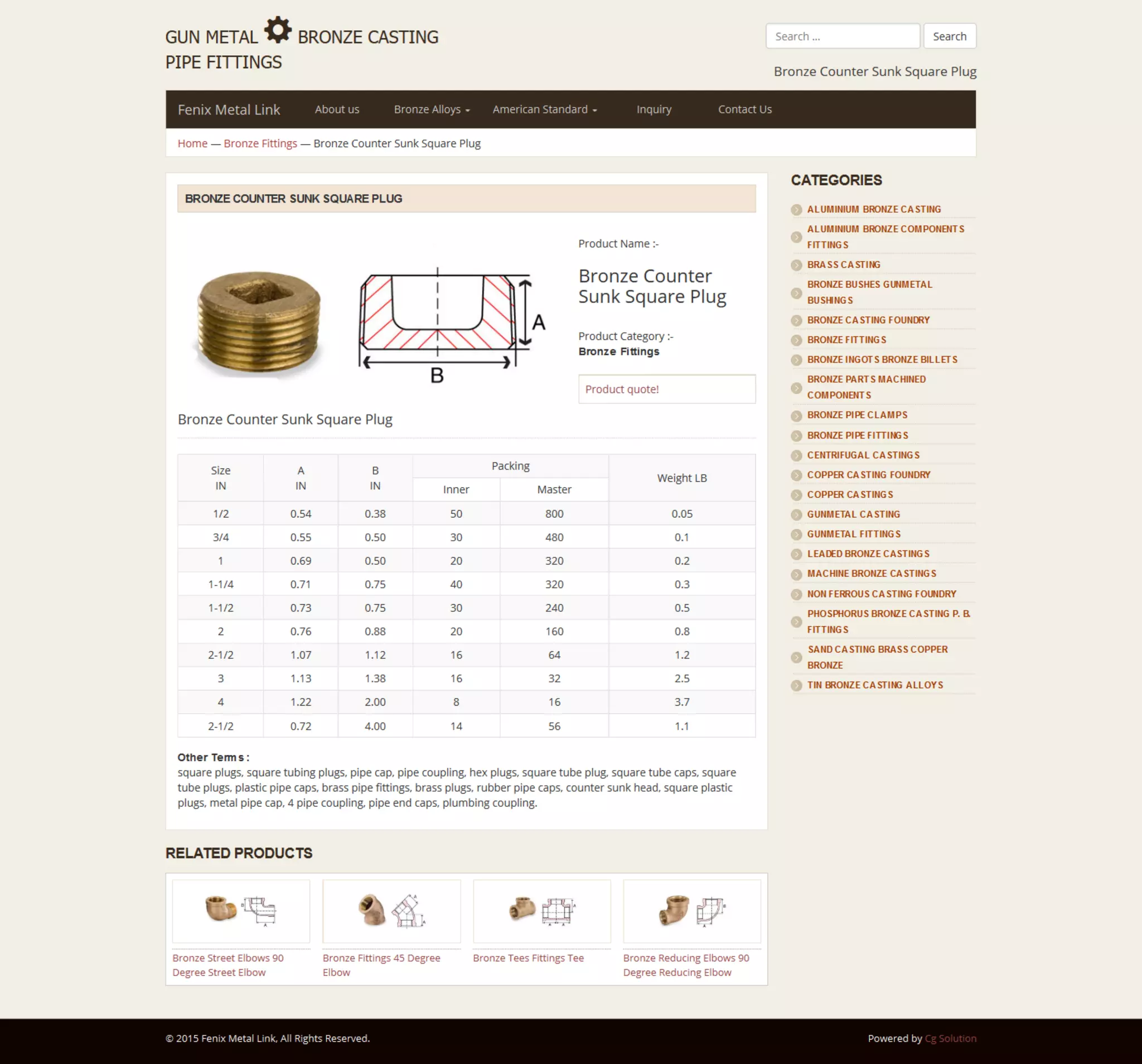 Bronze counter sunk square plug | PDF