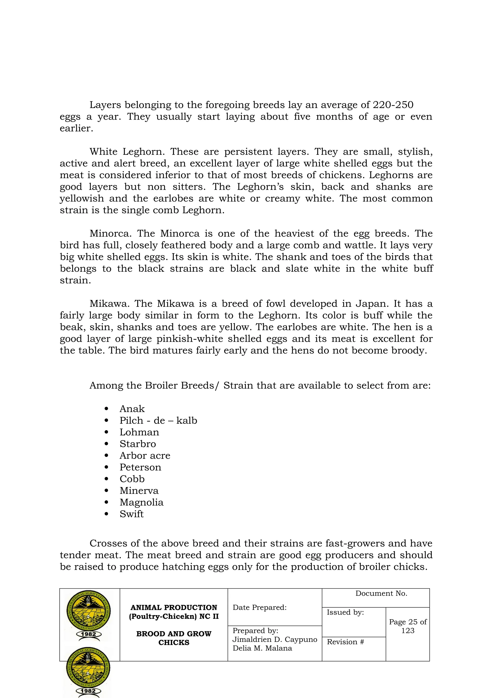 Brood and Grow Chicks for poultry chicken .doc