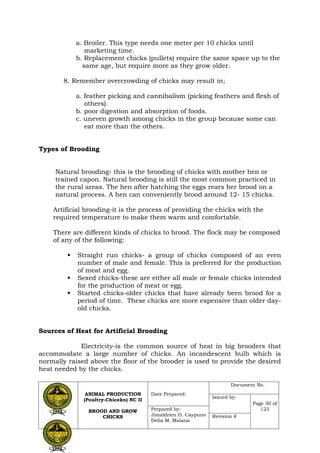 Brood and Grow Chicks for poultry chicken .doc
