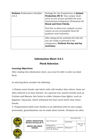 Brood and Grow Chicks for poultry chicken .doc