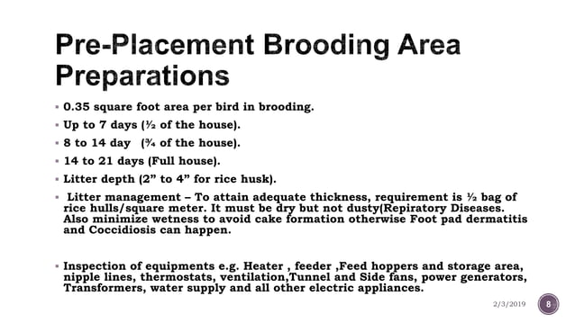 Brooding and brooding aea preparation | PPTX | Infectious Diseases ...
