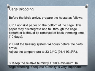 Brooding and management | PPTX