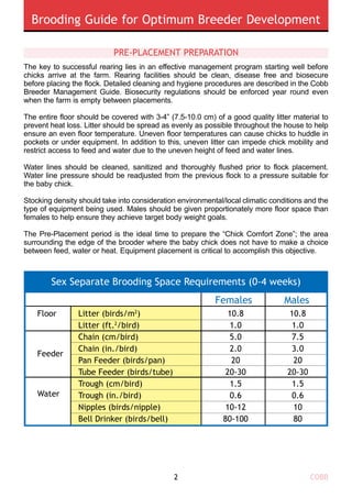 Brooding guide | PDF