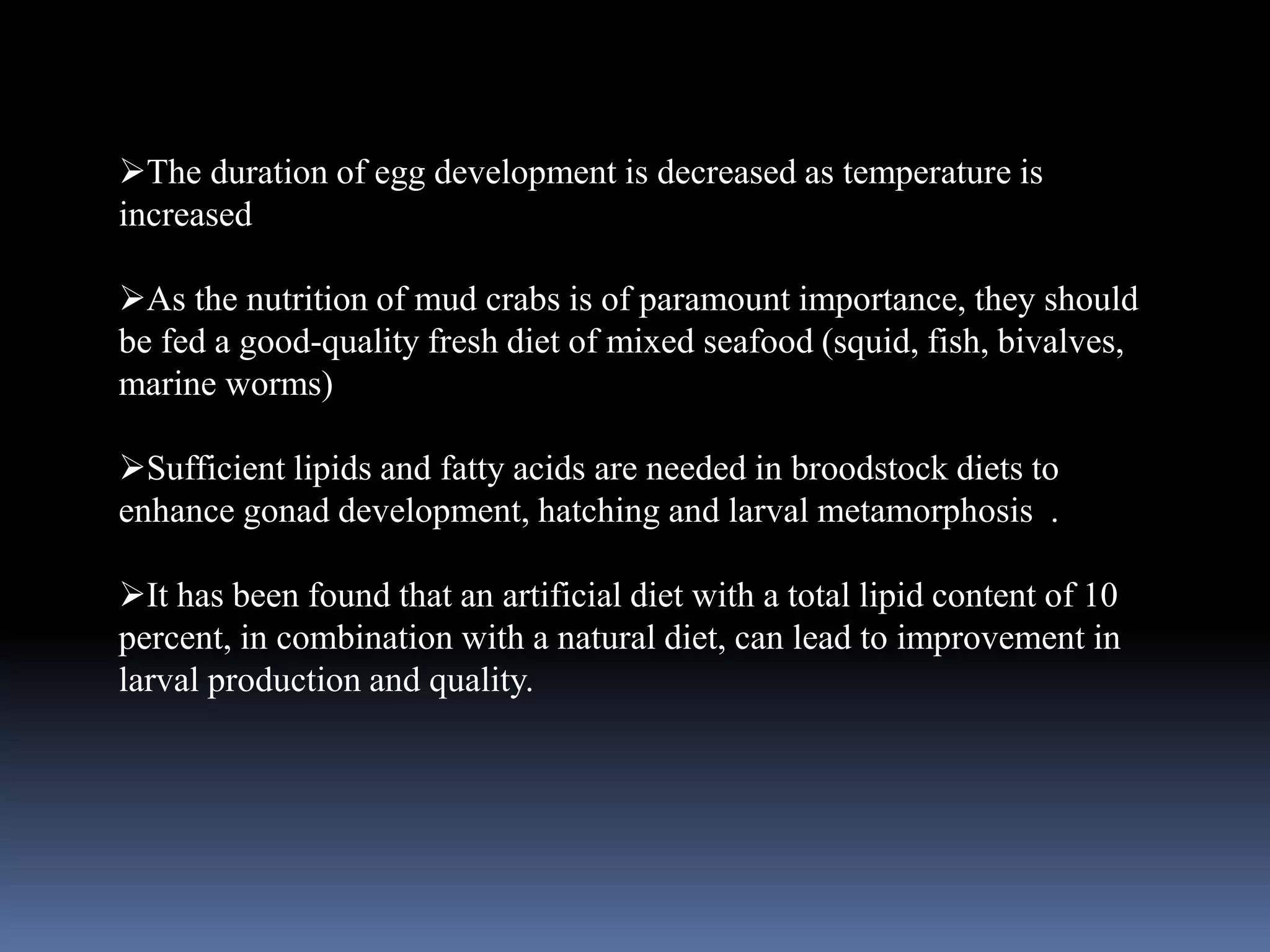 Brood stock management and larval rearing of mud crab scylla serrata ...
