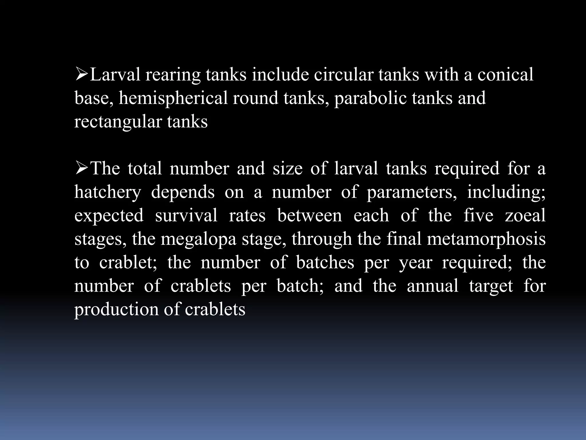 Brood stock management and larval rearing of mud crab scylla serrata ...