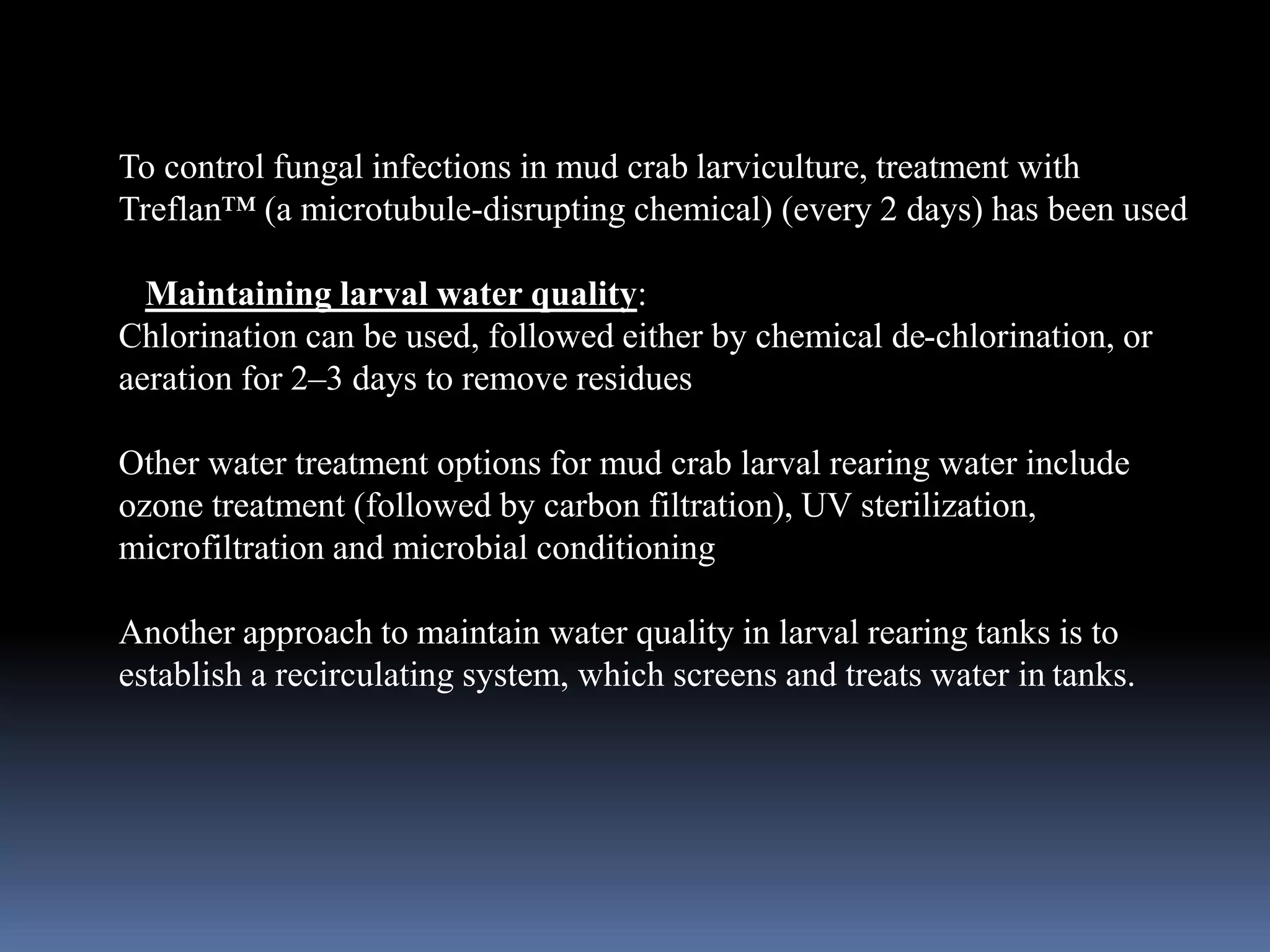 Brood stock management and larval rearing of mud crab scylla serrata ...