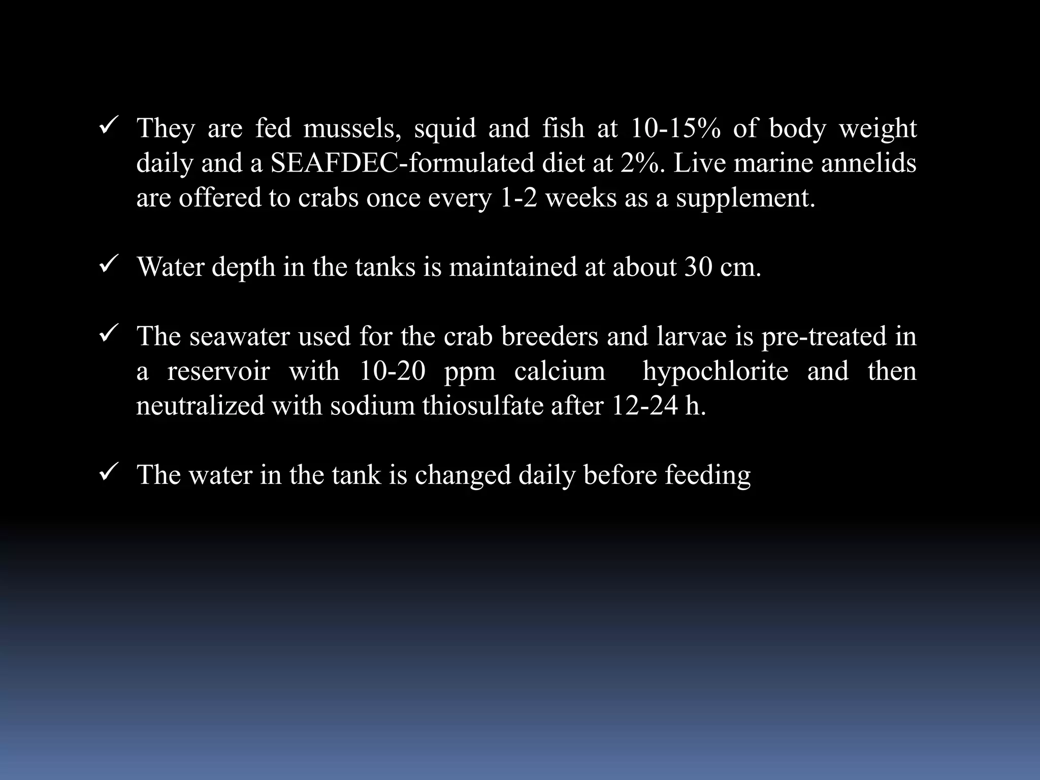 Brood stock management and larval rearing of mud crab scylla serrata ...