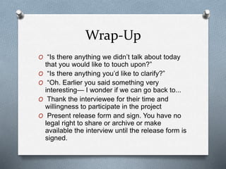 Brooke Bryan— Structured life story interview technique for Oral ...